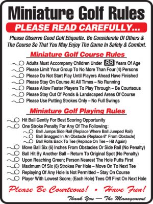 GOLF RULES SIGN - FEC Parts